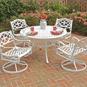 homestyles 6652-53 Outdoor Swivel Rocking Chair, White