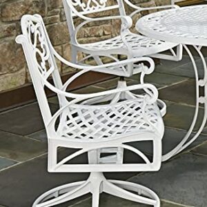 homestyles 6652-53 Outdoor Swivel Rocking Chair, White