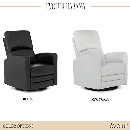 Evolur Habana, Swivel, Easy Assembly Glider Chair, Grey