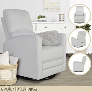 Evolur Habana, Swivel, Easy Assembly Glider Chair, Grey