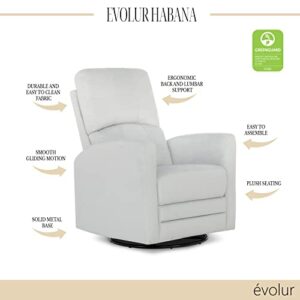 Evolur Habana, Swivel, Easy Assembly Glider Chair, Grey