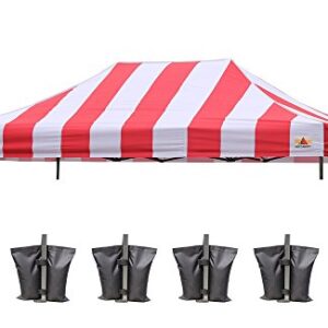 ABCCANOPY Replacement Canopy Top for Pop Up Canopy Tent (10x15, Red Stripe)