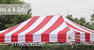 ABCCANOPY Replacement Canopy Top for Pop Up Canopy Tent (10x15, Red Stripe)