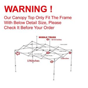 ABCCANOPY Replacement Canopy Top for Pop Up Canopy Tent (10x15, Red Stripe)