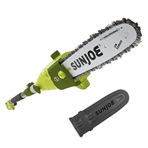 sun joe swj803e 10 inch 8.0 amp electric multi-angle pole chain saw, green