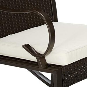 Christopher Knight Home Muriel Outdoor Wicker Rocking Chair, Dark Brown/Cream Cushion