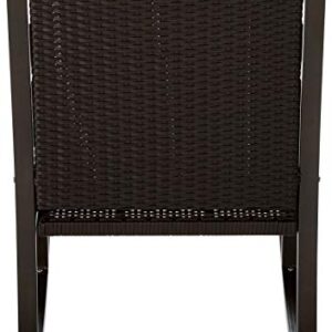 Christopher Knight Home Muriel Outdoor Wicker Rocking Chair, Dark Brown/Cream Cushion