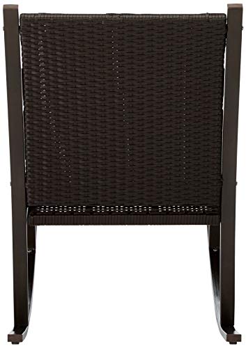 Christopher Knight Home Muriel Outdoor Wicker Rocking Chair, Dark Brown/Cream Cushion