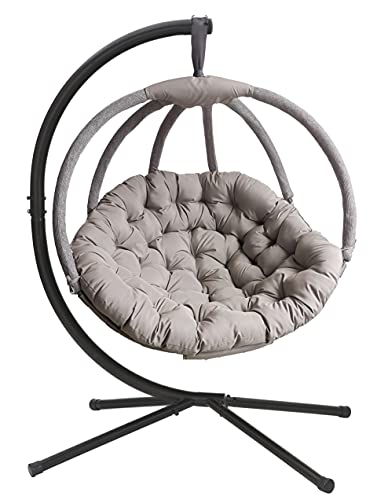 FlowerHouse FHOV100-SAND Hanging Ball Chair w/Stand - Overland Sand