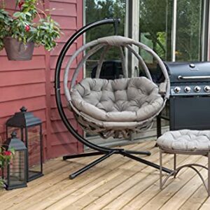 FlowerHouse FHOV100-SAND Hanging Ball Chair w/Stand - Overland Sand