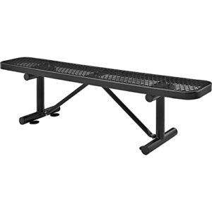 global industrial 6’l expanded metal mesh flat bench, black