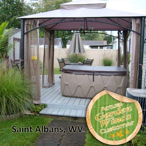 Garden Winds Replacement Canopy Top Cover for Madaga Gazebo - Riplock 350 - Beige