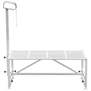 Happybuy Livestock Stand 51x23 inches, Trimming Stand with Straight Head Piece, Goat Trimming Stand Metal Frame Sheep Shearing Stand Livestock Trimming Stands