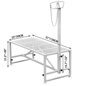 Happybuy Livestock Stand 51x23 inches, Trimming Stand with Straight Head Piece, Goat Trimming Stand Metal Frame Sheep Shearing Stand Livestock Trimming Stands