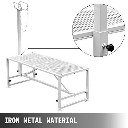 Happybuy Livestock Stand 51x23 inches, Trimming Stand with Straight Head Piece, Goat Trimming Stand Metal Frame Sheep Shearing Stand Livestock Trimming Stands