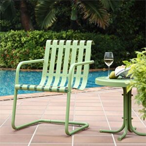 Pemberly Row Metal Patio Chair in Green (Set of 2)