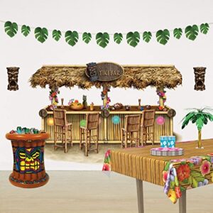 Beistle 25" x 22" Inflatable Tiki Beverage Cooler for Indoor Outdoor Hawaiian Luau Tropical Beach Theme Parties, Holds Approx. 24 12-Ounce Cans, Pkg of 1, Multicolored