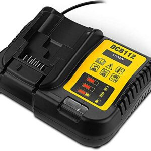 Battery Charger Replacement for Dewalt 12V 20V and 60V MAX Lithium-Ion Battery DCB112 for DCB205 DCB112 DCB201 DCB200 DCB612 DCB609-2 DCB609 DCB606 DCB606-2 DCB208 DCB206 DCB206-2 DCB204 DCB203