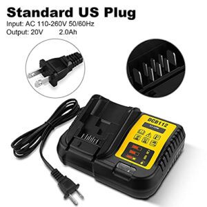 Battery Charger Replacement for Dewalt 12V 20V and 60V MAX Lithium-Ion Battery DCB112 for DCB205 DCB112 DCB201 DCB200 DCB612 DCB609-2 DCB609 DCB606 DCB606-2 DCB208 DCB206 DCB206-2 DCB204 DCB203