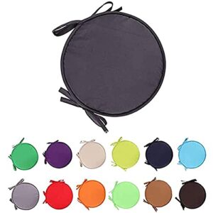 railonch indoor/outdoor chair pads round seat cushions garden patio home cushions – diameter 38cm (2pcs,dark grey)