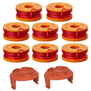 lucky seven trimmer spool line compatible with worx，edger spool compatible with worx trimmer spools weed eater string, trimmer line refills 0.065 inch for electric string trimmers(10 pack)