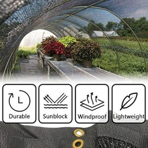 JUNKOGO Shade Cloth,12'x24',70% Black Sun Mesh UV Resistant Net with Brass Grommets for Garden Plant Cover,Greenhouse