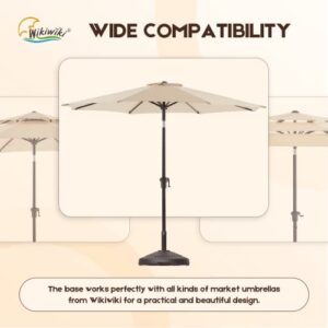 wikiwiki Round Base Umbrella Weighted Base Patio Market Umbrella Weights, Water & Sand Filled Free Standing HDPE Round Weight Base (80 Lbs, Dark Brown)