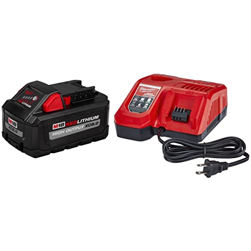 Milwaukee 48-59-1880 M18 REDLITHIUM HIGH OUTPUT XC 8 Ah Lithium-Ion Battery and M18 /M12 Charger Kit