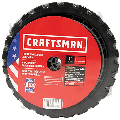 Craftsman (CMXGZAM325070 Wheel for Walk-Behind Mowers-8-Inch Fits Various Models, 8-Inch FWD, Black