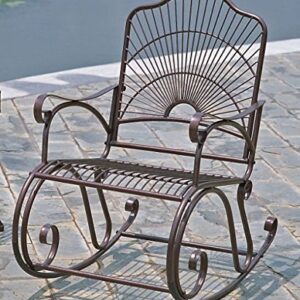 International Caravan Iron Bronze Patio Rocking Chair