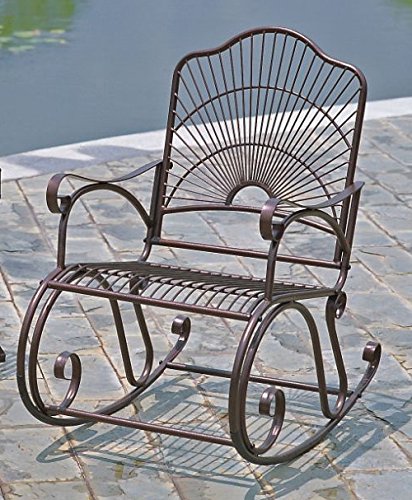 International Caravan Iron Bronze Patio Rocking Chair