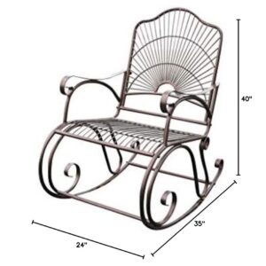 International Caravan Iron Bronze Patio Rocking Chair