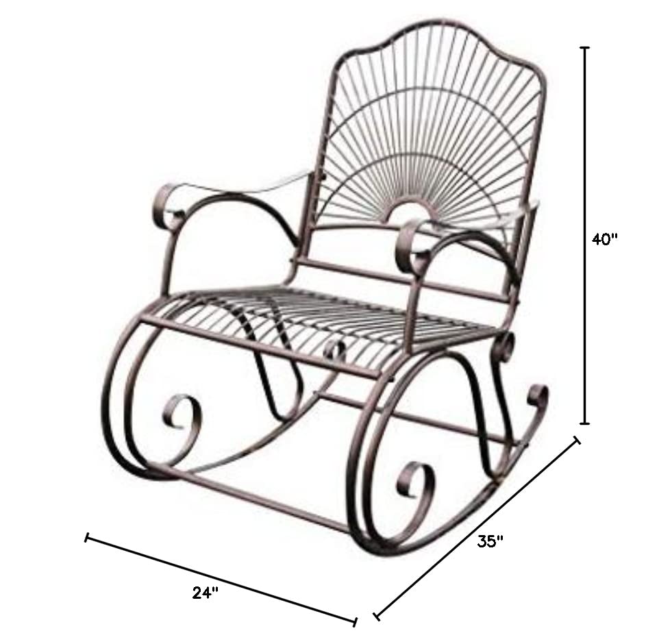 International Caravan Iron Bronze Patio Rocking Chair