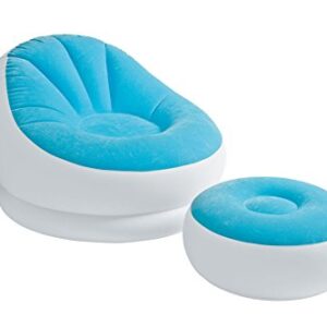 Intex Inflatable Colorful Cafe Chaise Lounge Chair w/Ottoman - Blue | 68572E