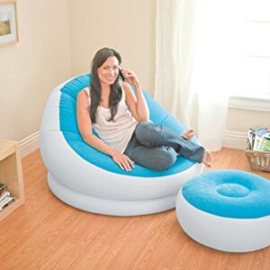 Intex Inflatable Colorful Cafe Chaise Lounge Chair w/Ottoman - Blue | 68572E