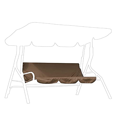 Patio Swing Cushion Cover Replacement, 3‑Seat Courtyard Garden Swing Hammock, Waterproof Outdoor Swing Seat Protection Cover 150 x 50 x 10cm(Coffee)