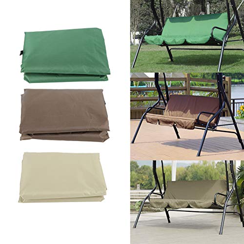 Patio Swing Cushion Cover Replacement, 3‑Seat Courtyard Garden Swing Hammock, Waterproof Outdoor Swing Seat Protection Cover 150 x 50 x 10cm(Coffee)