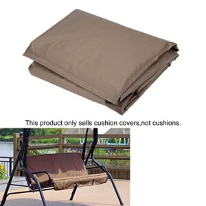 Patio Swing Cushion Cover Replacement, 3‑Seat Courtyard Garden Swing Hammock, Waterproof Outdoor Swing Seat Protection Cover 150 x 50 x 10cm(Coffee)