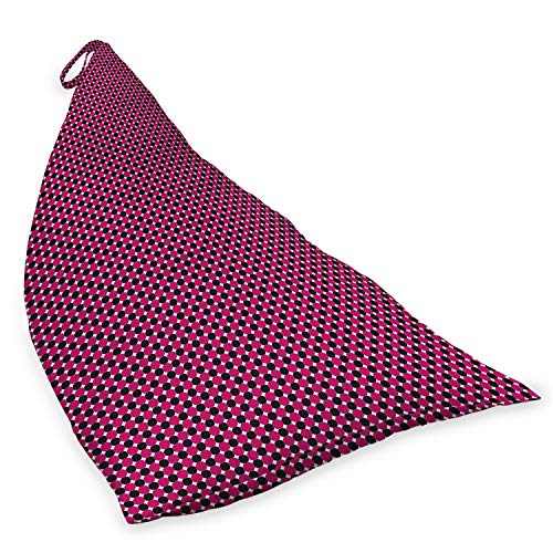 Lunarable Geometric Lounger Chair Bag, Classic Repeating Circles Pattern on a Plain Background, High Capacity Storage with Handle Container, Lounger Size, Charcoal Grey Magenta