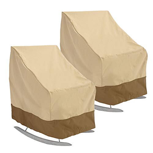 2 PCS Patio Chair Covers, Heavy Duty and Waterproof 420D Outdoor Rocking Chair Cover All-Weather Furniture Protector 28" W x 33" Deep x 39" H (2 Pack)