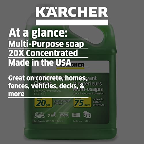 Karcher Pressure Washer Multi-Purpose Cleaning Soap Concentrate – For All Outdoor Surfaces – 1 Gallon