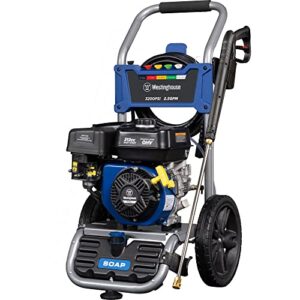 Westinghouse WPX3200 Gas Pressure Washer, 3200 PSI and 2.5 Max GPM, Onboard Soap Tank, Spray Gun and Wand, 5 Nozzle Set, CARB Compliant, for Cars/Fences/Driveways/Homes/Patios/Furniture