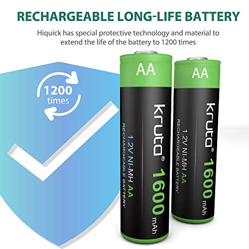 Solar Lights Batteries AA 1600mah High Capacity 1.2V Ni-MH Rechargeable AA Solar Battery for Outdoor Solar Lights, Battery String Lights, TV Remotes, Wireless Mouses, Radio, Flashlight