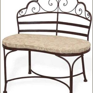 Deer Park Ironworks 020026 Deep Park Wave Bench, Natural Patina Powdercoat