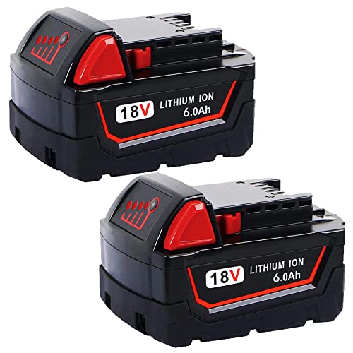 BATTOOL 【Upgrade】 6.0Ah 18V Battery Replacement for Milwaukee M18 Battery 48-11-1810 48-11-1820 48-11-1850 48-11-1828 48-11-1860 High Capacity Battery XC Lithium Ion Cordless Power Tool Battery