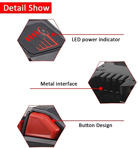 BATTOOL 【Upgrade】 6.0Ah 18V Battery Replacement for Milwaukee M18 Battery 48-11-1810 48-11-1820 48-11-1850 48-11-1828 48-11-1860 High Capacity Battery XC Lithium Ion Cordless Power Tool Battery