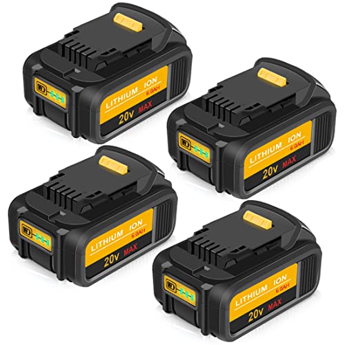 Amityke Compatible with Dewalt 6000mAh 20V Battery 4Pack Replacement for Dewalt 20V Batteries DCB205 DCB206 DCB204 DCB200