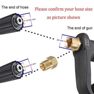 M MINGLE Replacement Pressure Washer Gun with Extension Wand, M22 15mm or M22 14mm Fitting, 5 Nozzle Tips, 40 Inch, 4000 PSI