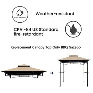 Tanxianzhe Grill Gazebo Replacement Canopy Top Cover 5×8 Double Tiered BBQ Roof ONLY FIT for Gazebo Model L-GG001PST-F (Beige)