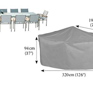 Bosmere Weatherproof Oval/Rectangular Table and Chairs Cover, 126" x 75" x 37", Gray